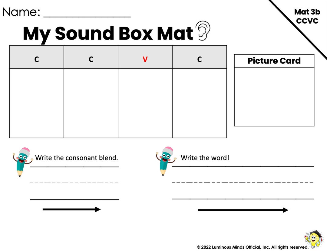 Sound Box Mat_ccvc_practice With Consonant Blends_phoneme Isolation - Etsy