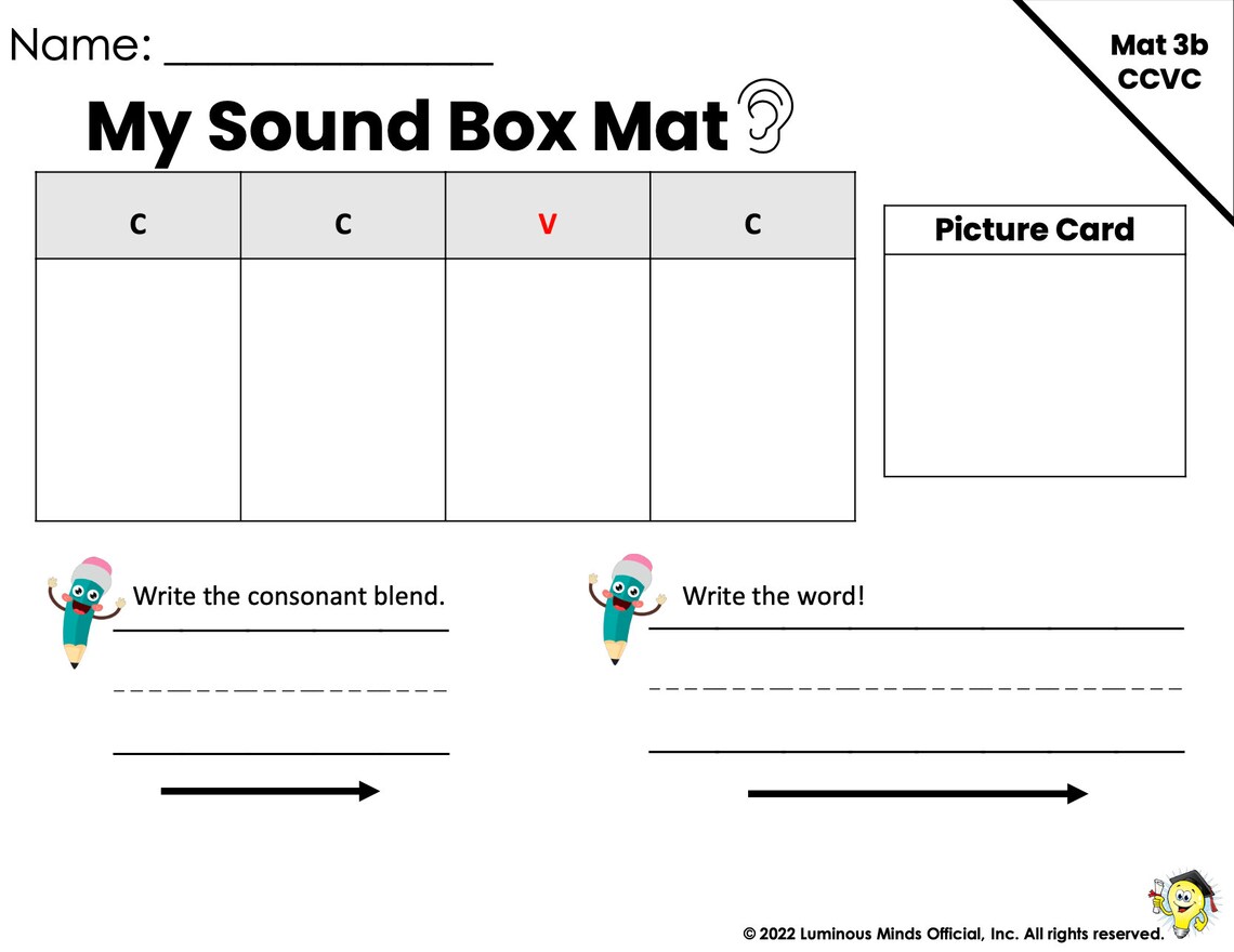 Sound Box Mat_ccvc_practice With Consonant Blends_phoneme Isolation - Etsy