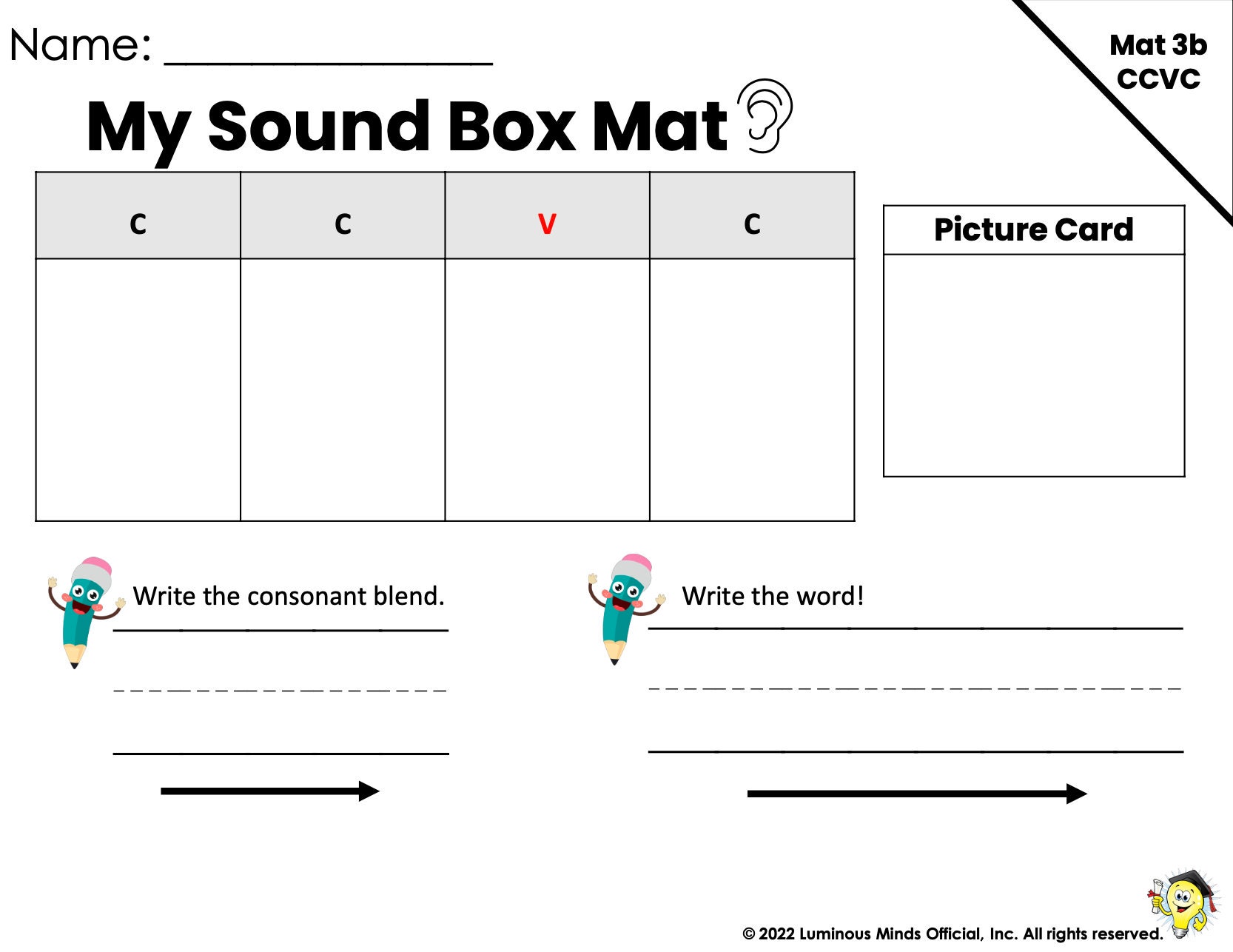 Sound Box Mat_ccvc_practice With Consonant Blends_phoneme Isolation - Etsy
