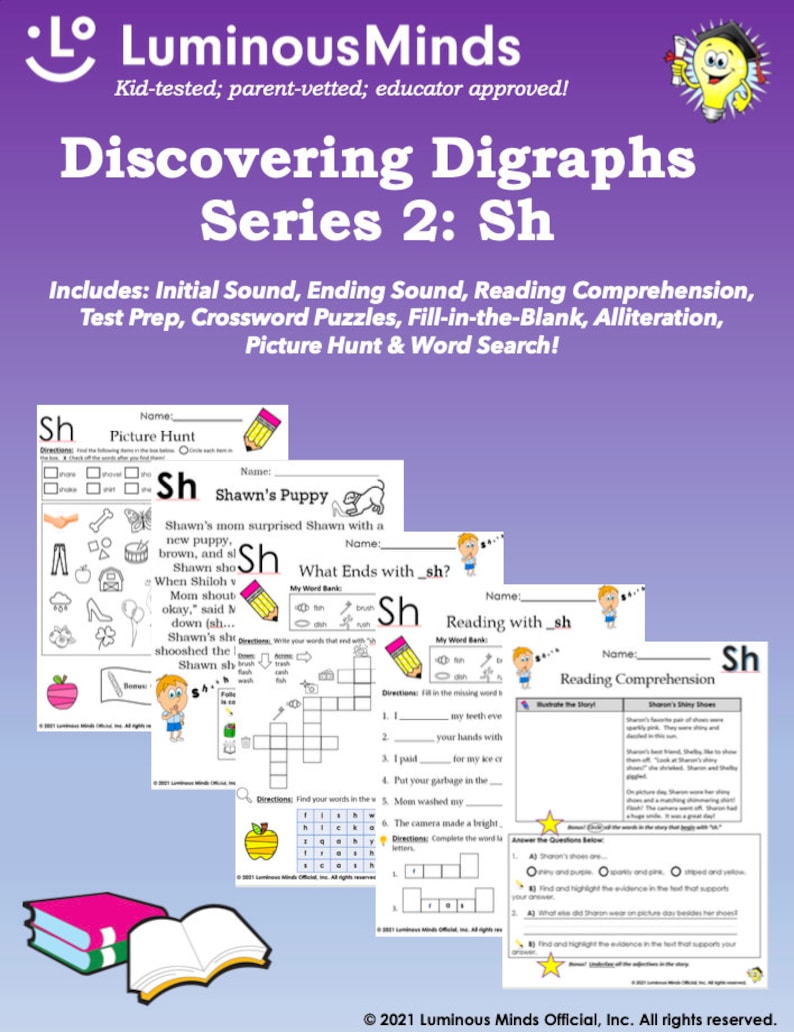 Digraph Worksheet Bundle Pack Digraph: Sh - Etsy