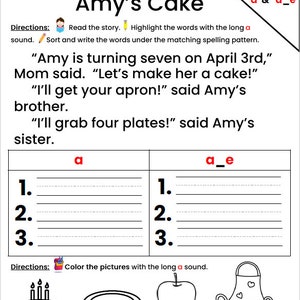 Long A Worksheets & Activities: Hooray, It's Long A! Set 1 | Spelling ...