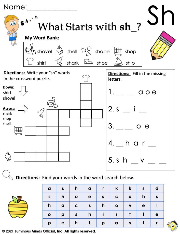 Digraph Worksheet Bundle Pack | Digraph: Sh - Etsy Australia