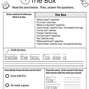 K-1 Reading Comprehension & Test Prep / Set: 1 - Etsy