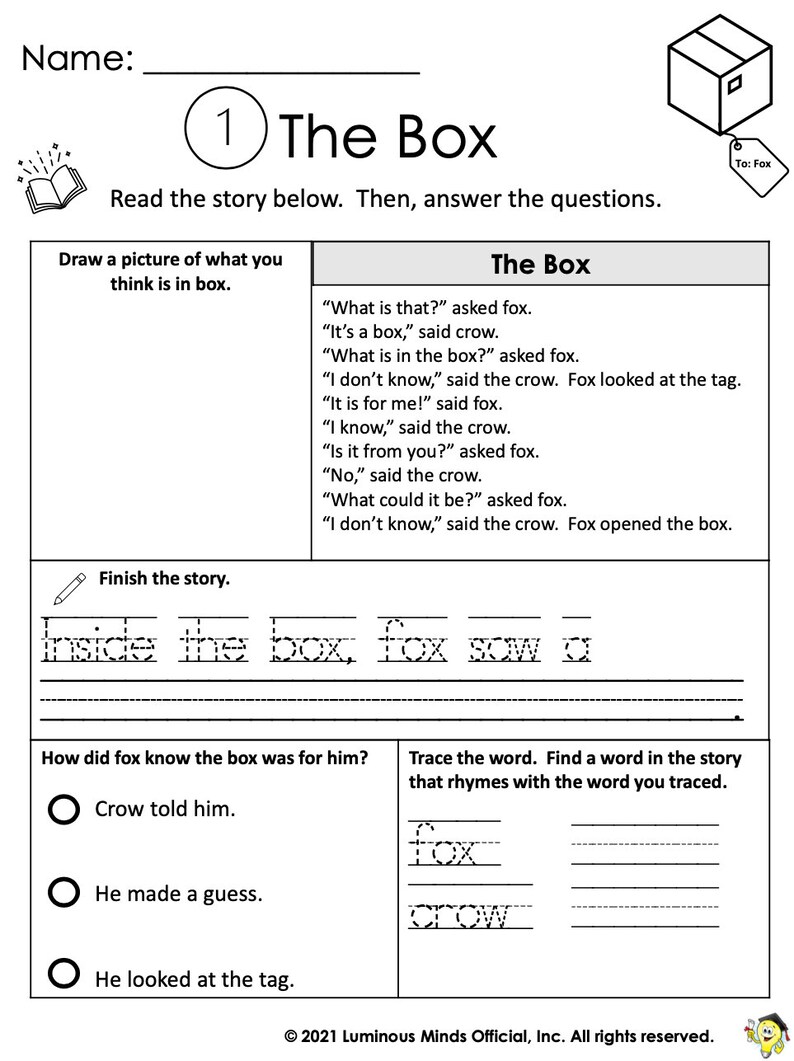 K-1 Reading Comprehension & Test Prep / Set: 1 - Etsy