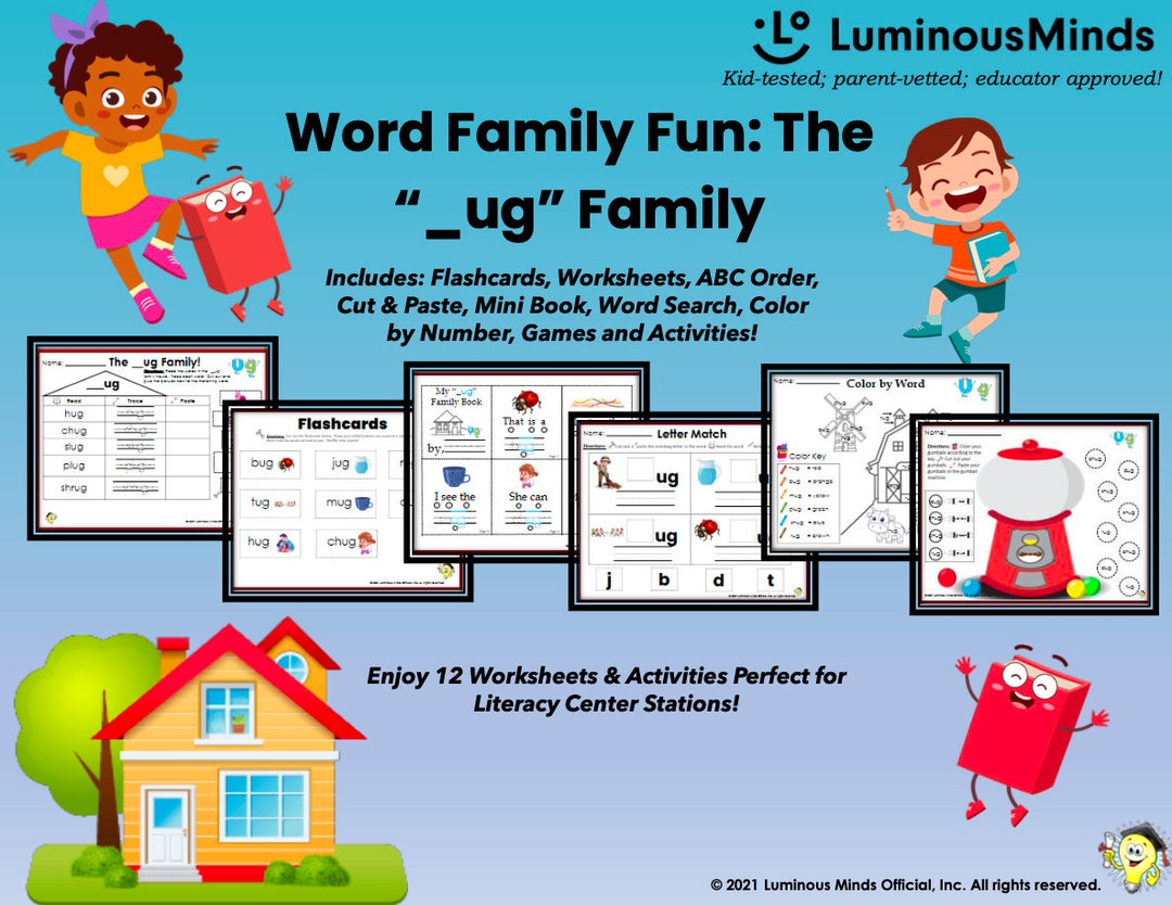Word Family Activity Pack: the _ug Family - Etsy