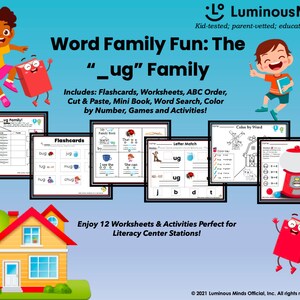 Word Family Activity Pack: the “_ug” Family - Etsy