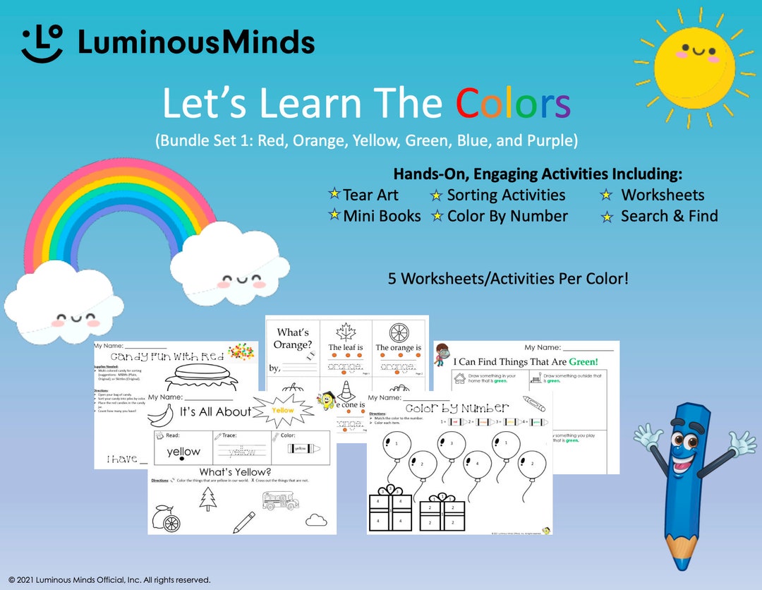 Let's Learn the Colors: First Colors Bundle Pack (red, Orange, Yellow ...