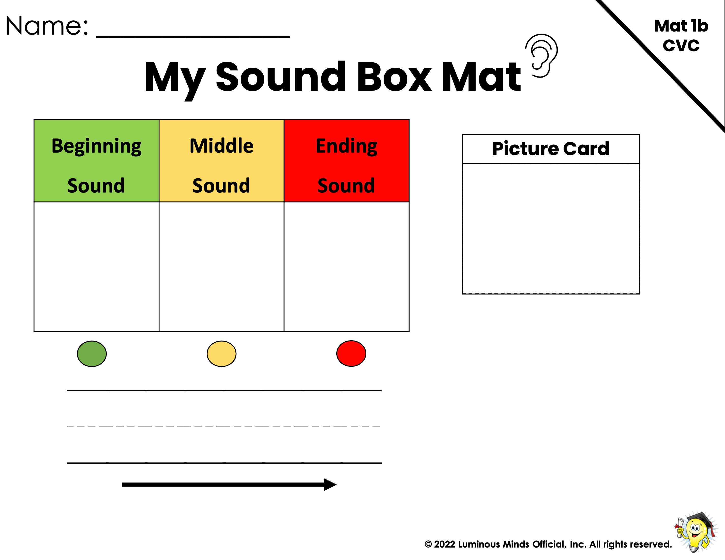 Sound Box Mat | Phoneme Isolation Mat | Mat 1b Picture Cards - Etsy