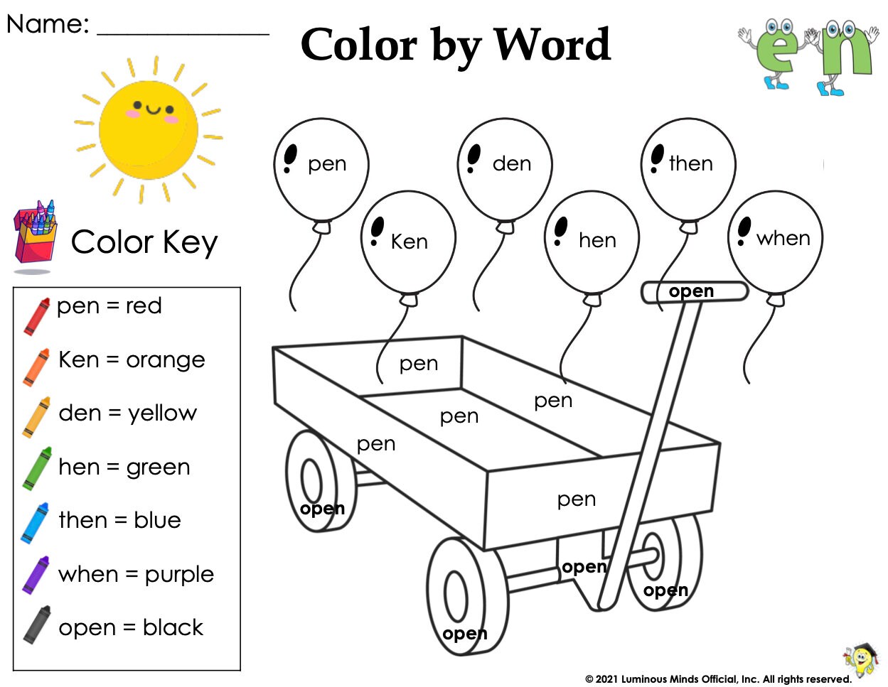 Word Family Activity Pack: the “_en” Family - Etsy