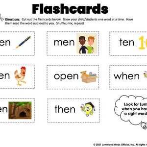 Word Family Activity Pack: the _en Family - Etsy