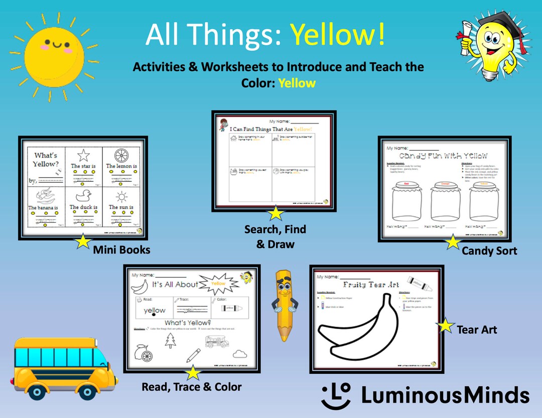 The Color Yellow Activity Pack | Introduce and Teach the Color Yellow ...