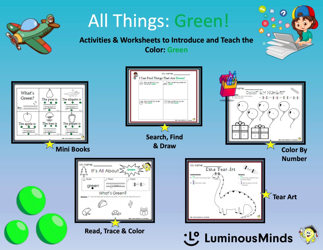 The Color Green Activity Pack | Introduce and Teach the Color Green - Etsy