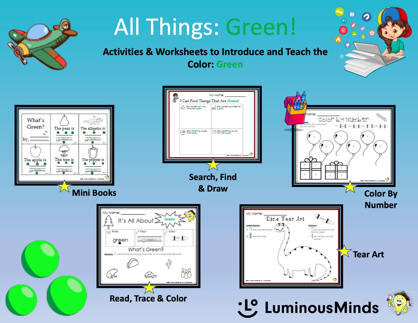 The Color Green Activity Pack Introduce and Teach the Color Green - Etsy