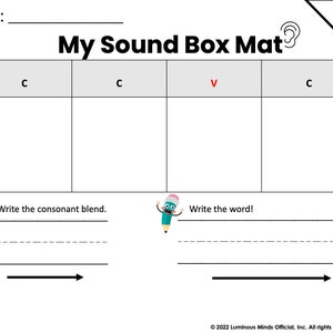 Sound Box Mat_ccvc_practice With Consonant Blends_phoneme Isolation - Etsy