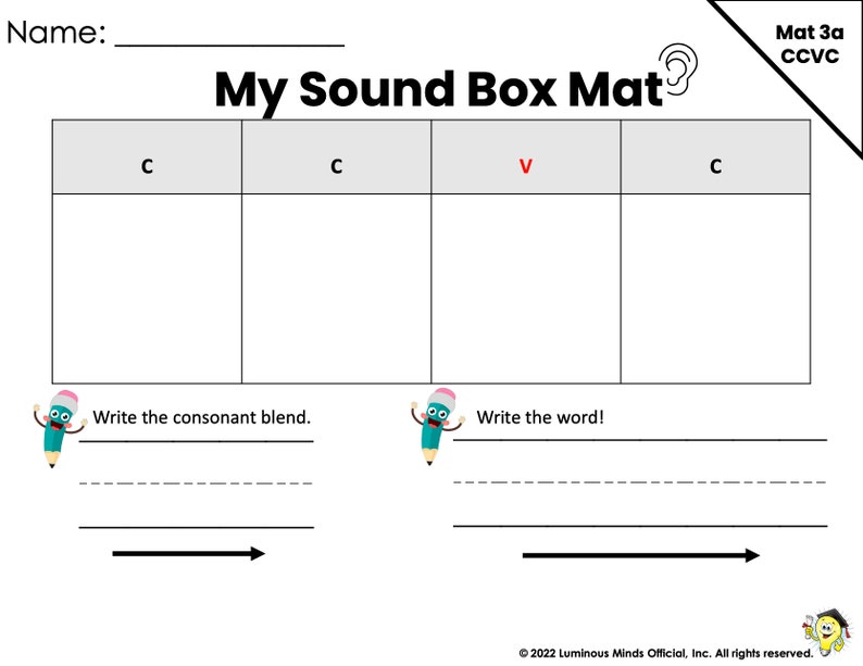 Sound Box Mat_ccvc_practice With Consonant Blends_phoneme Isolation - Etsy