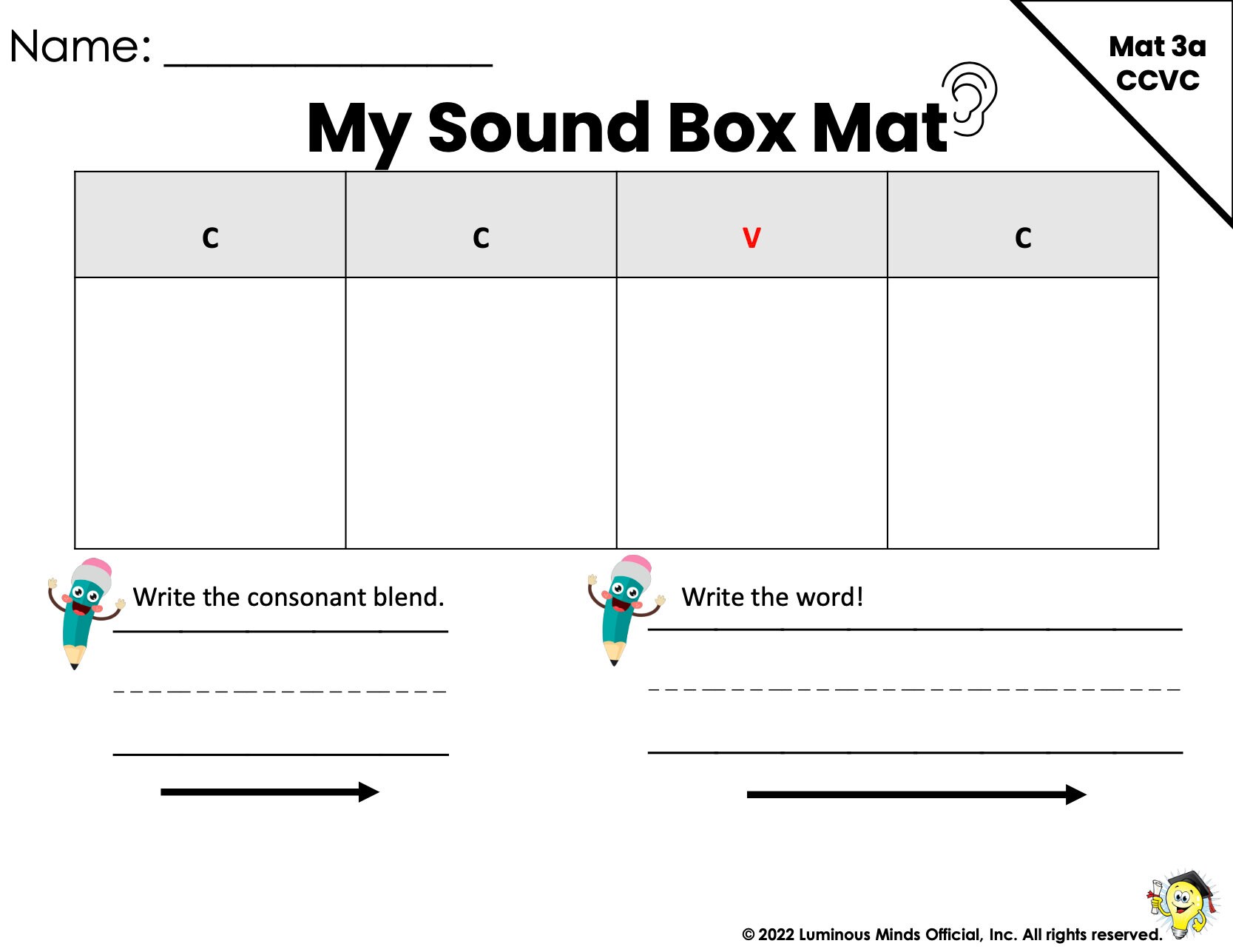Sound Box Mat_ccvc_practice With Consonant Blends_phoneme Isolation - Etsy