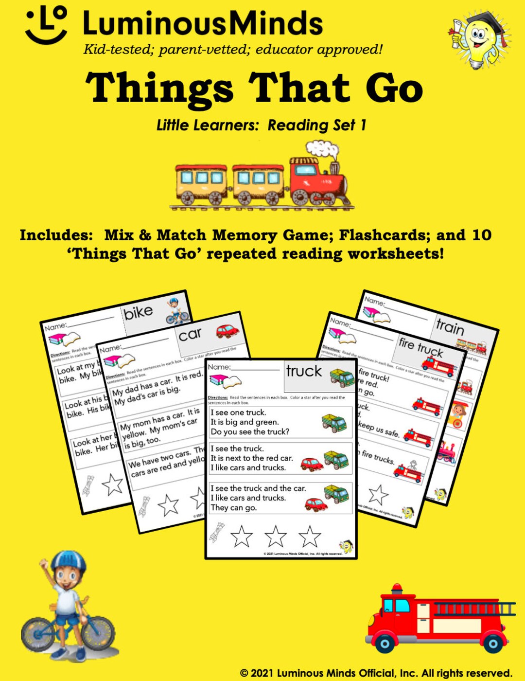 Things That Go | Little Learners Reading Set 1 - Etsy