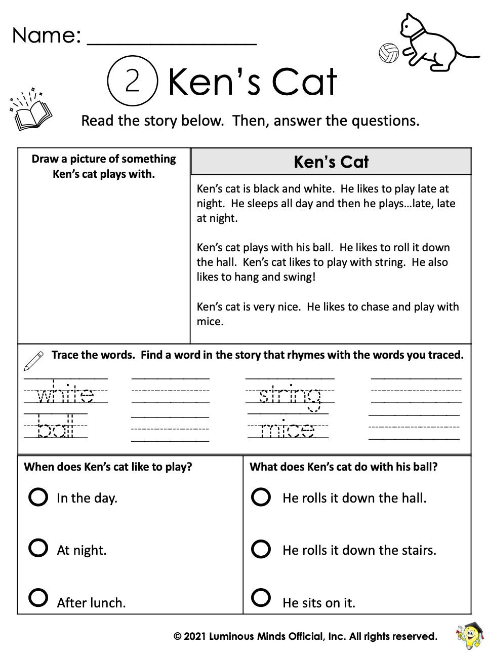K-1 Reading Comprehension & Test Prep / Set: 1 - Etsy
