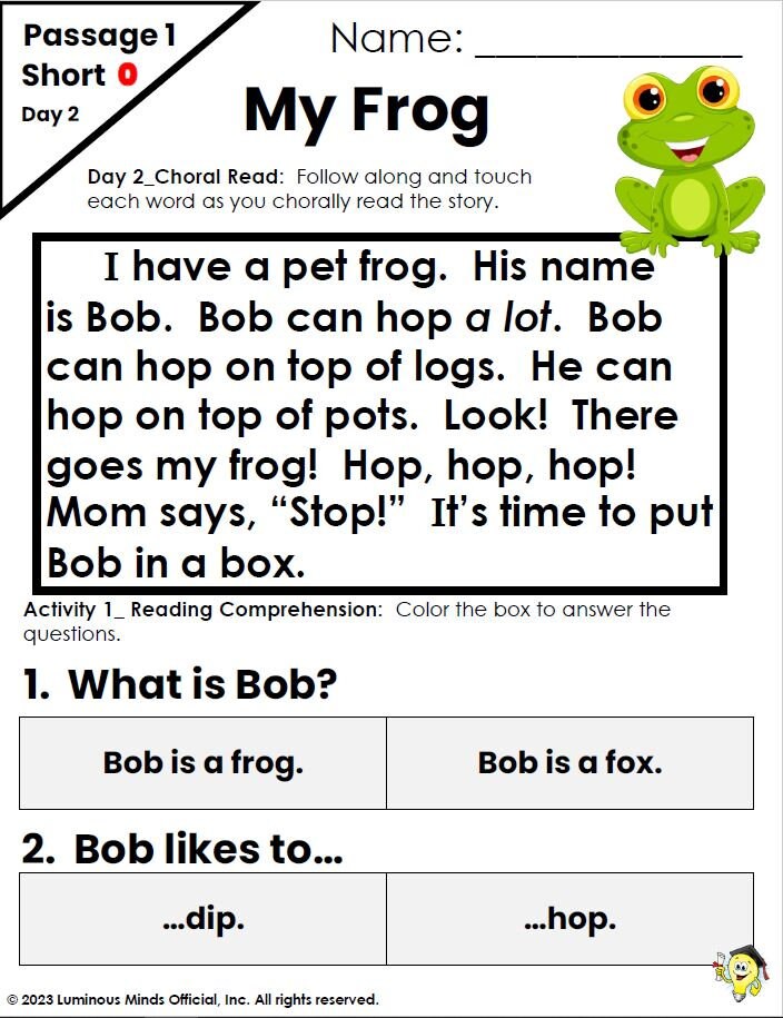 Decodable Passage & Fluency Building Bundle Pack Set 2 | Short O - Etsy