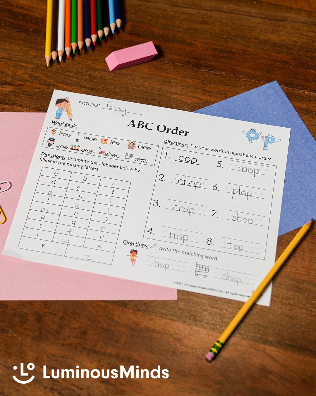 Word Family Activity Pack: the "_op" Family - Etsy