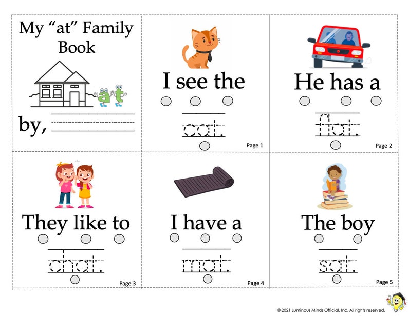 Word Family Activity Pack: the _at Family - Etsy