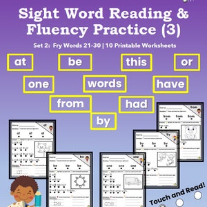 Sight Word Reading & Fluency Practice | Set 2 Fry Words 21-30 - Etsy