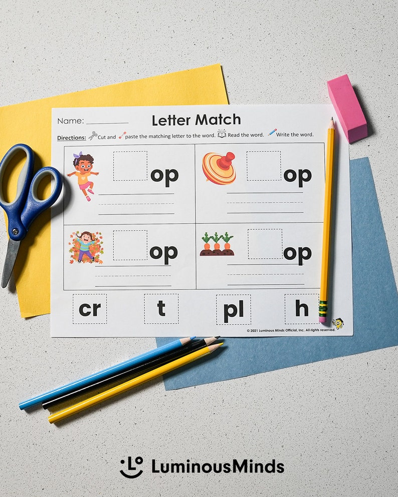 Word Family Activity Pack: the "_op" Family - Etsy
