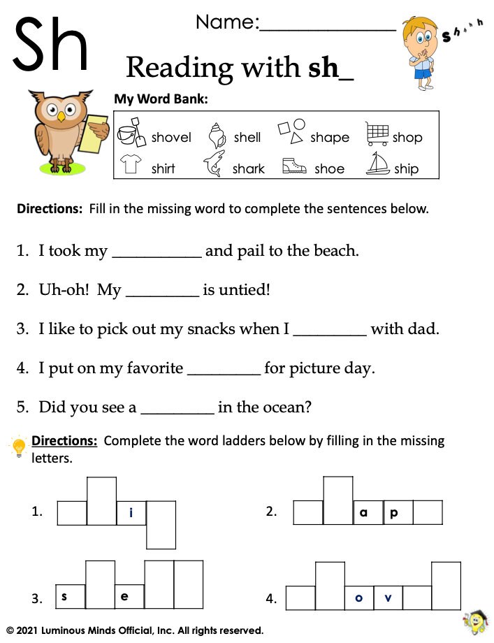Digraph Worksheet Bundle Pack | Digraph: Sh - Etsy Australia