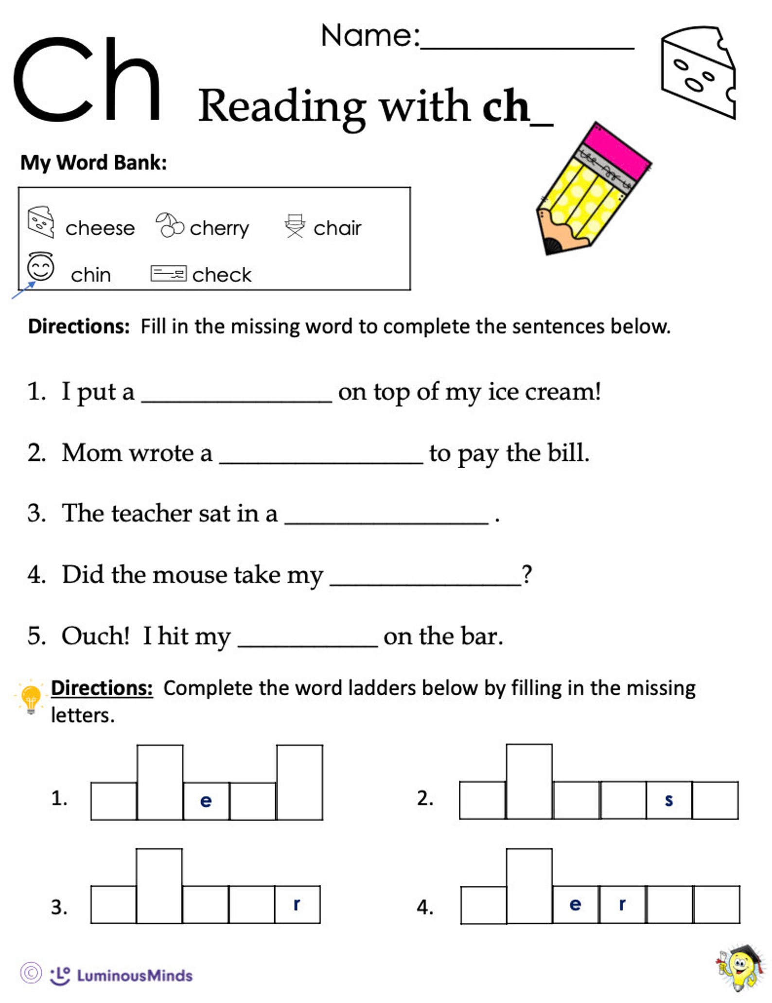 Digraph Worksheet Bundle Pack Digraph: Ch - Etsy