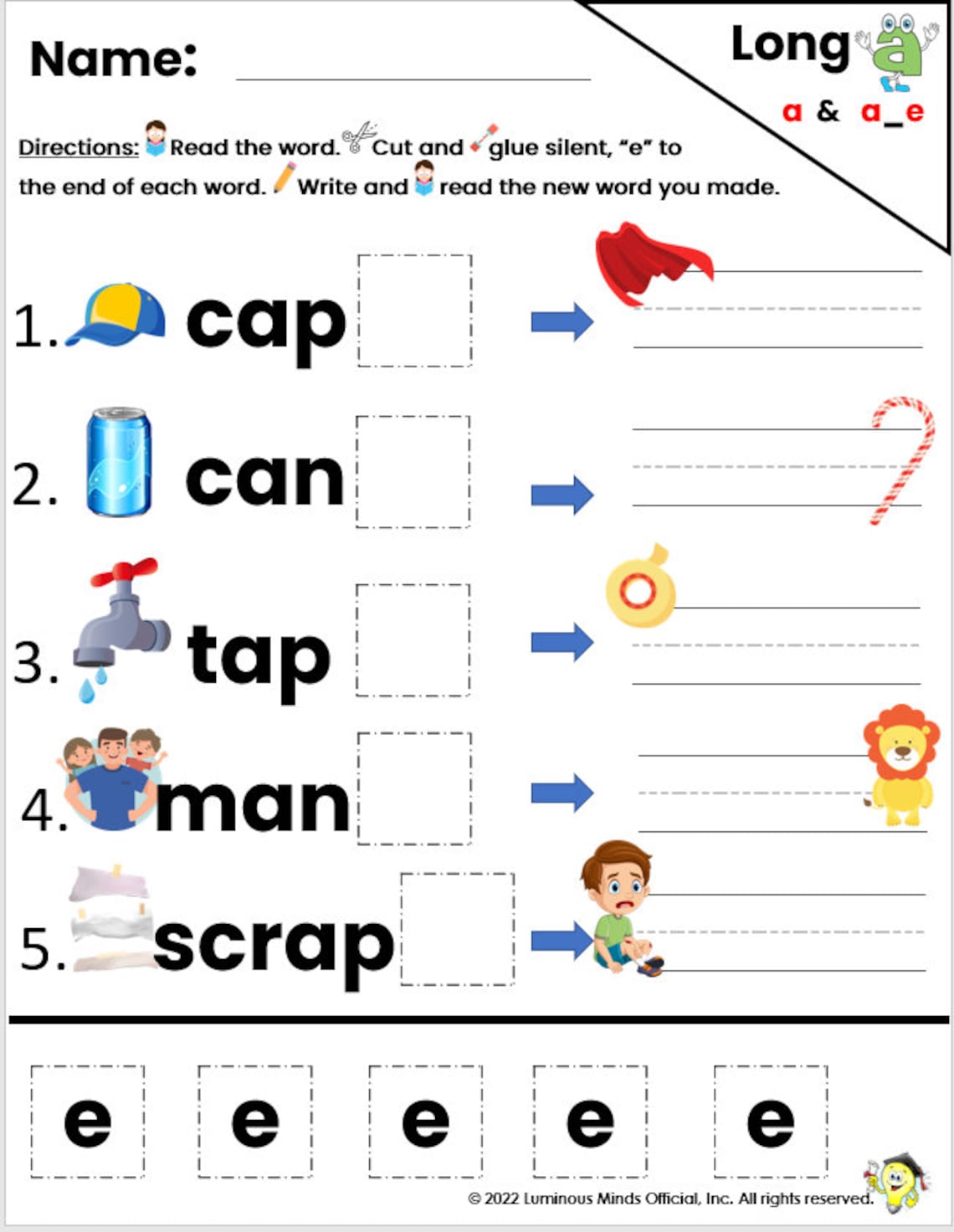 Long A Worksheets & Activities: Hooray, It's Long A! Set 1 | Spelling ...