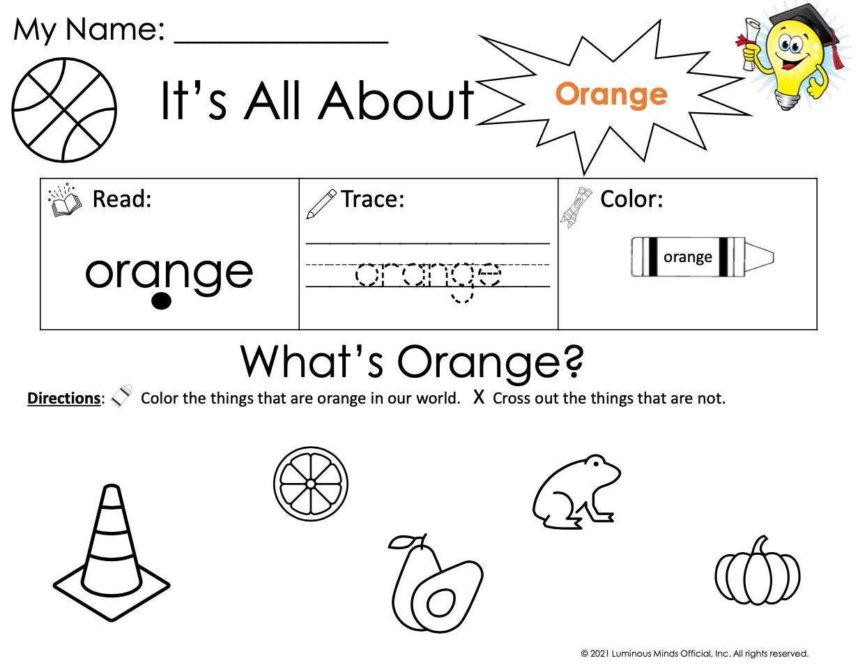 The Color Orange Activity Pack Introduce and Teach the Color - Etsy