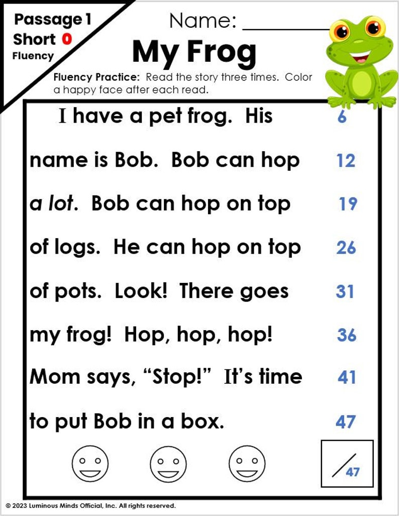 Decodable Passage & Fluency Building Bundle Pack Set 2 | Short O - Etsy