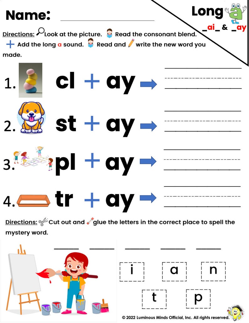 Long A Worksheets and Activities - Hooray, It’s Long A! Set 2: _ai_ and ...
