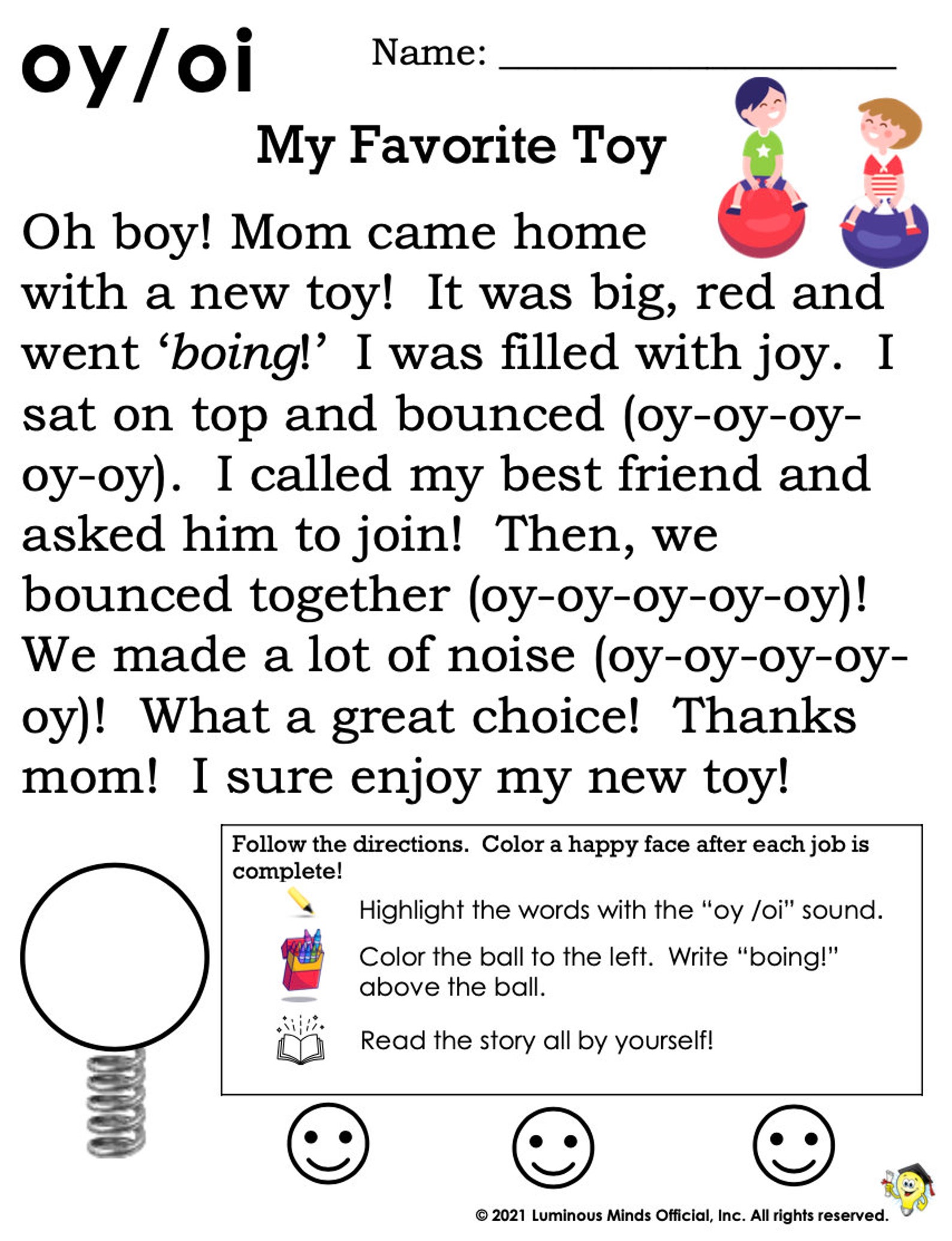 Oh Boy! It’s Time for ‘oi!’ / the Diphthong 'oy/oi' Pack - Etsy