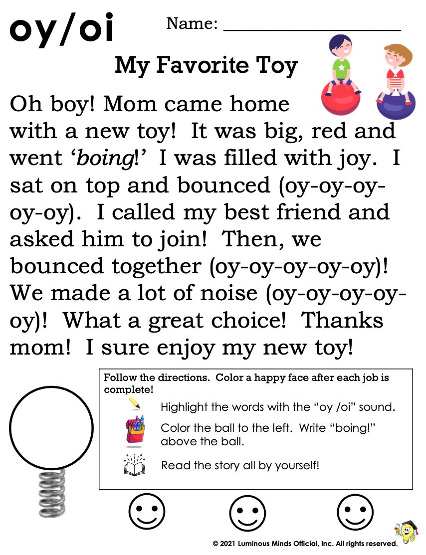 Oh Boy! It’s Time for ‘oi!’ / the Diphthong 'oy/oi' Pack - Etsy