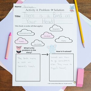 There is a Bird on Your Head! Book Companion Worksheets & Activities - Etsy