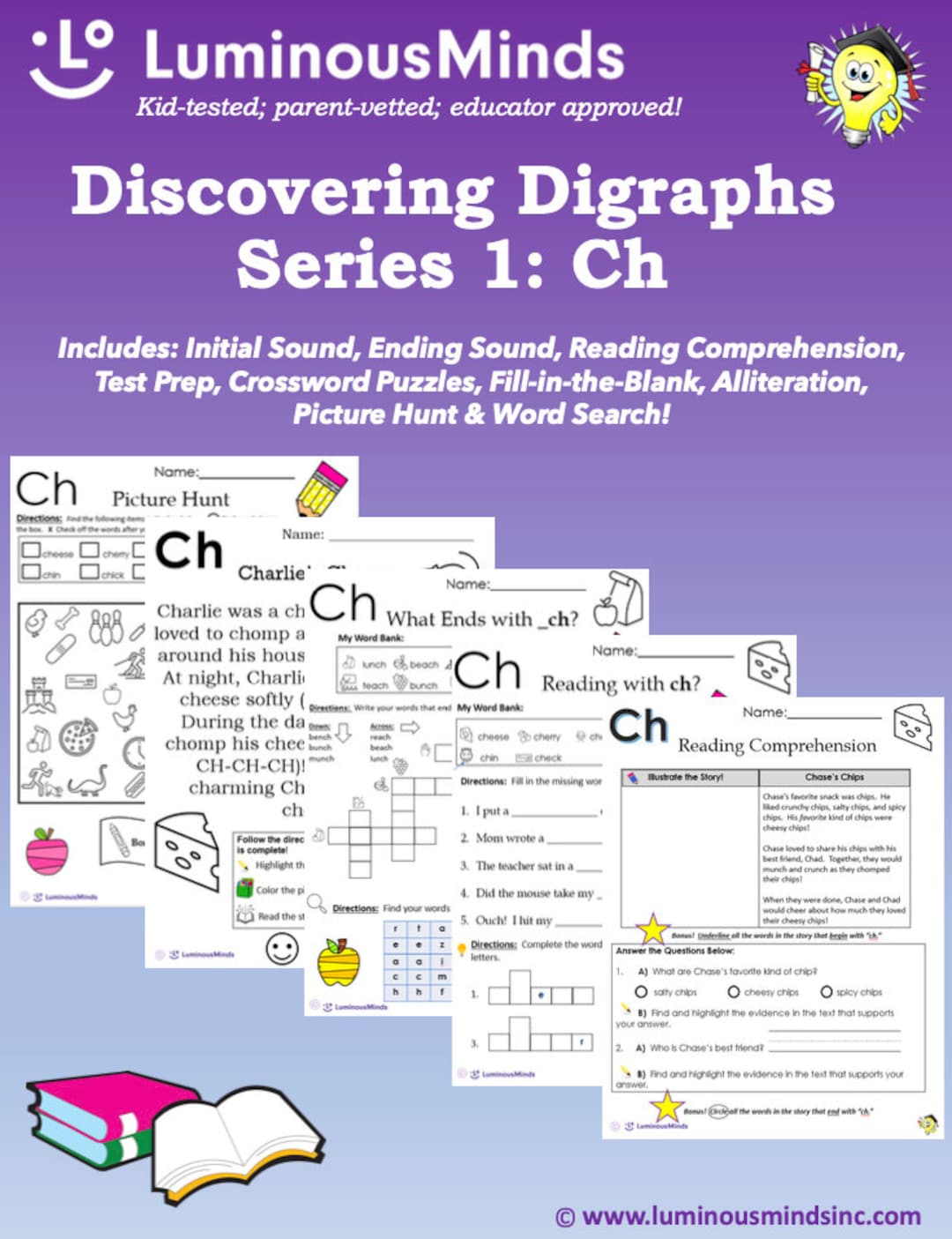 Digraph Worksheet Bundle Pack | Digraph: Ch - Etsy