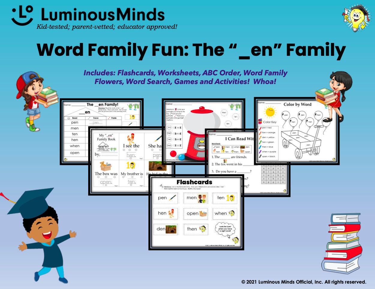 Word Family Activity Pack: the _en Family - Etsy