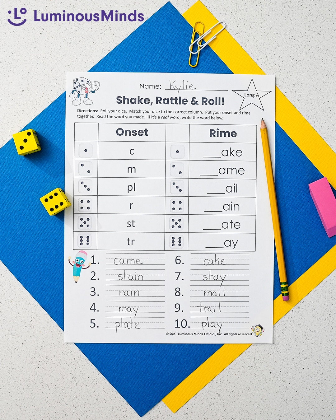 The Onset and Rimes Game Pack | Shake, Rattle and Roll Bundle Pack - Etsy