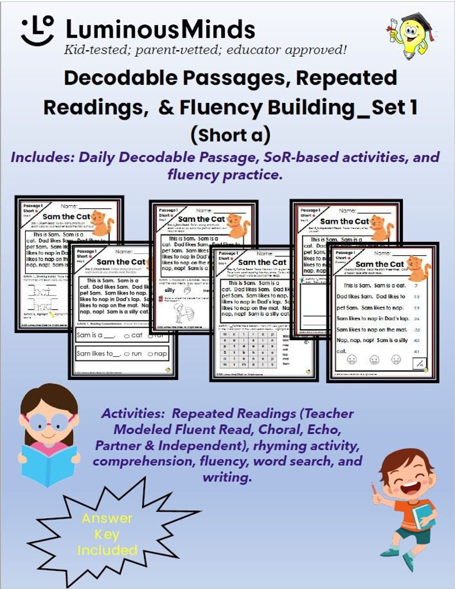 Decodable Passage & Fluency Building Bundle Pack Set 1 | Short A - Etsy