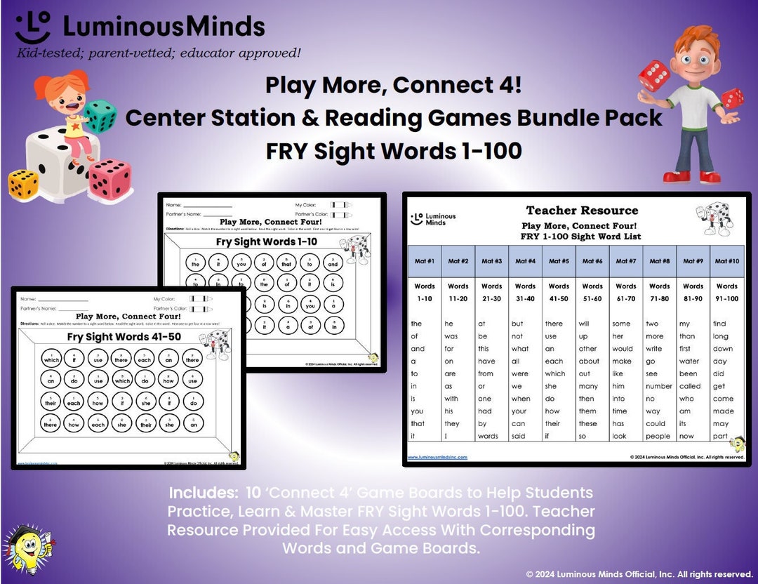 Sight Word Center Station & Reading Games Bundle Pack | Play More ...