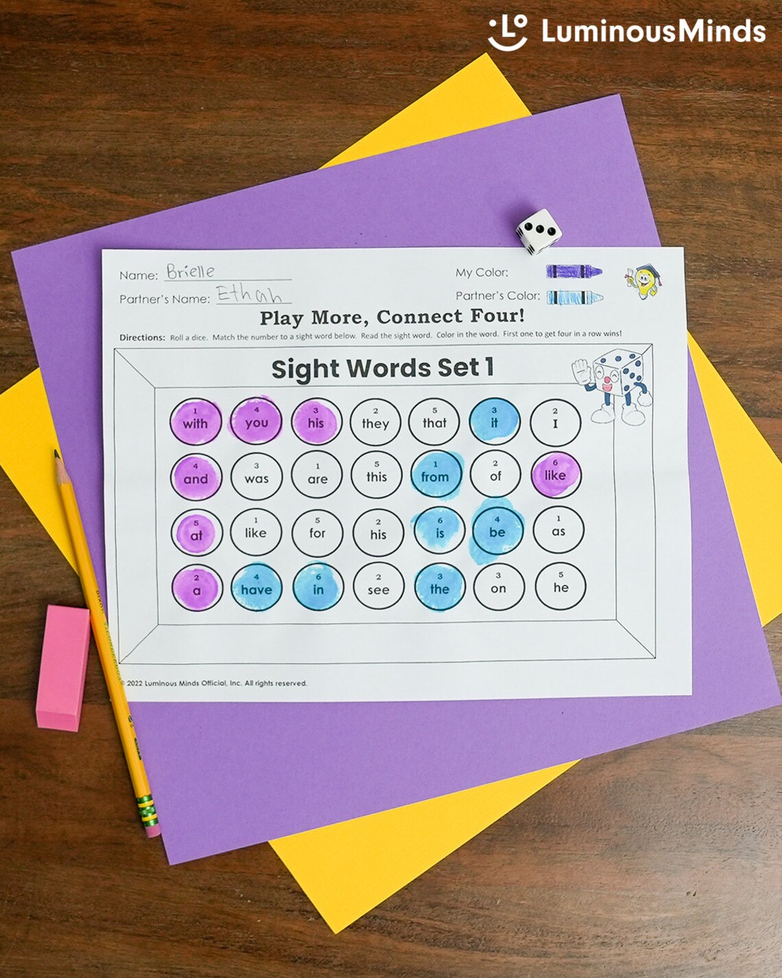 Fry Sight Words Connect Four Game | Reading Center (PDF Pattern) - Etsy