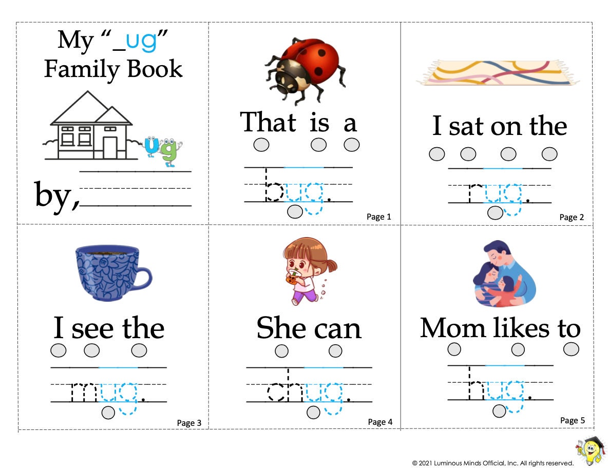 Word Family Activity Pack: the _ug Family - Etsy
