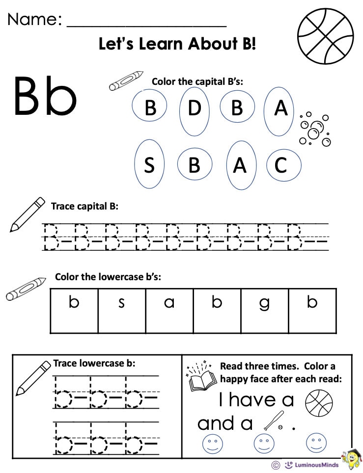 The Incredible B Pack letter Recognition, Writing, Phonics, Reading and ...