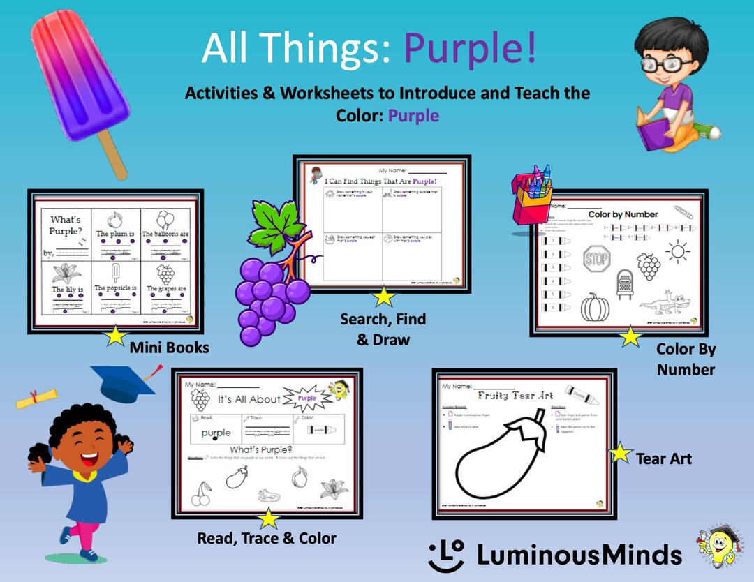 The Color Purple Activity Pack | Introduce and Teach the Color Purple ...