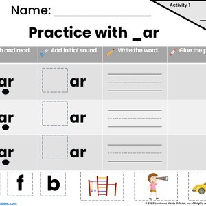 The /ar/ Sound Bundle Pack | R-controlled Vowel Activities - Etsy