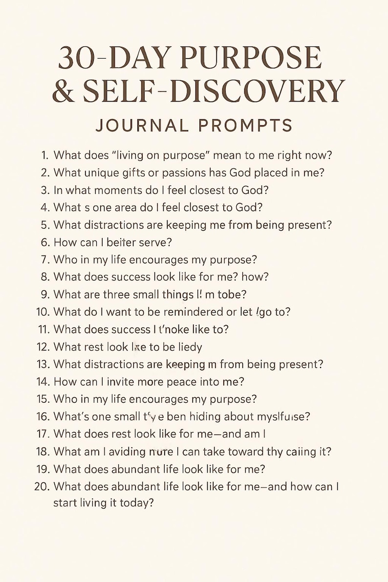 30-day Purpose Journal | Guided Reflection Prompts (printable PDF) - Etsy