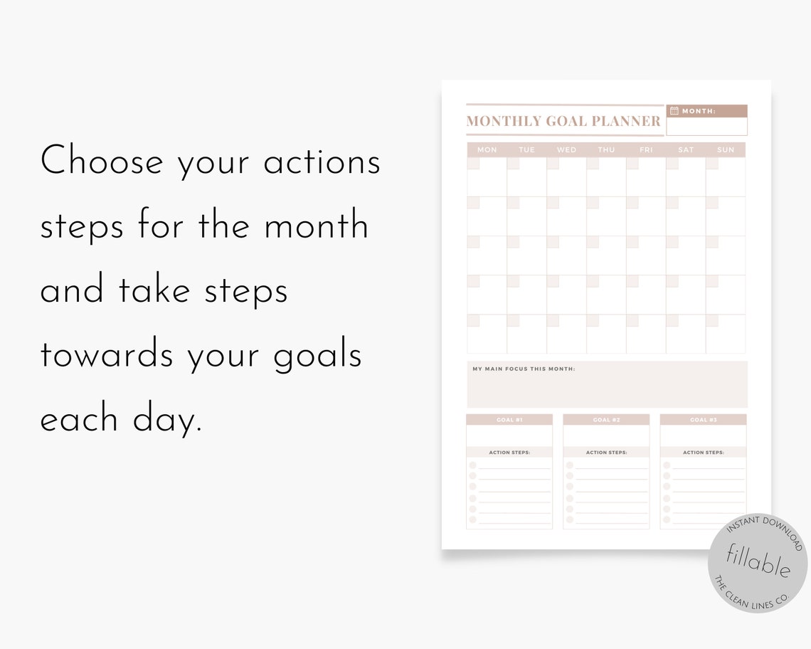 Annual Goal Planner Yearly Goal Setting Planner With Quarterly, Monthly ...