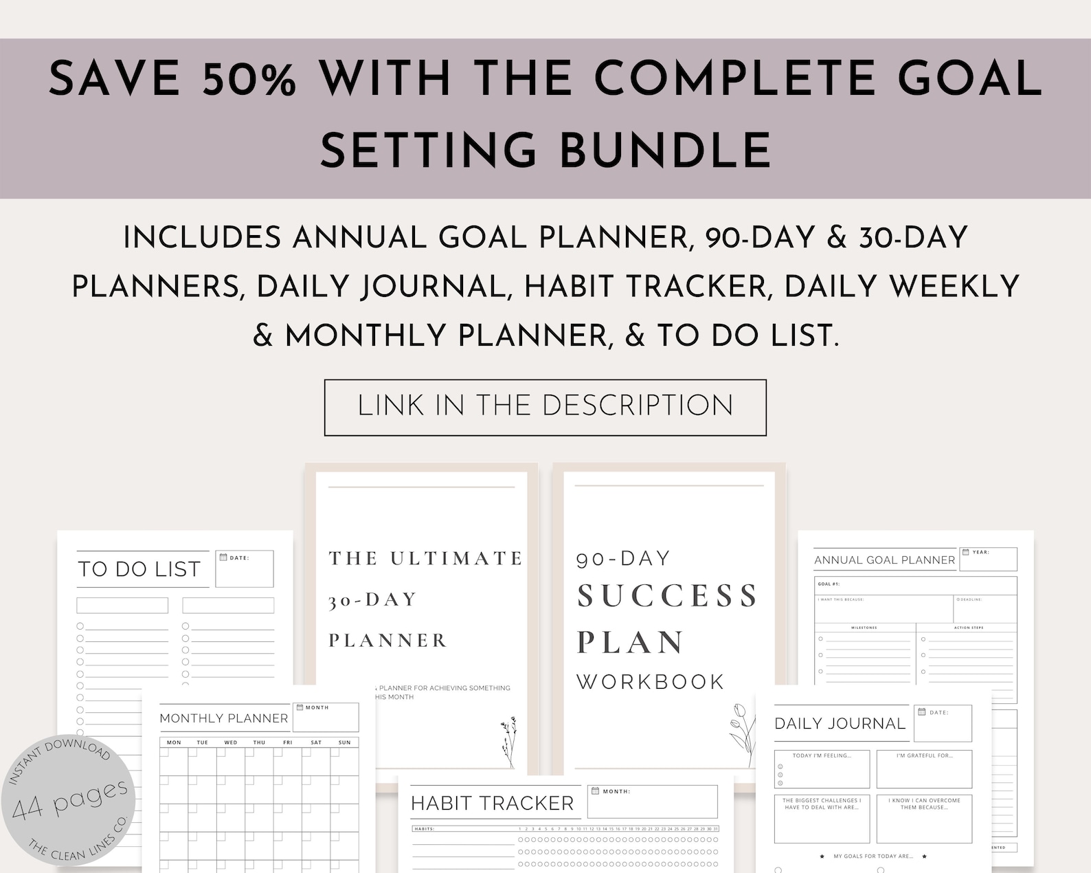 90 Day Planner | Undated Guided Goal Setting Workbook With Daily ...