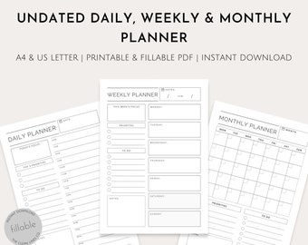 90 Day Planner Undated Guided Goal Setting Workbook With Daily & Weekly ...